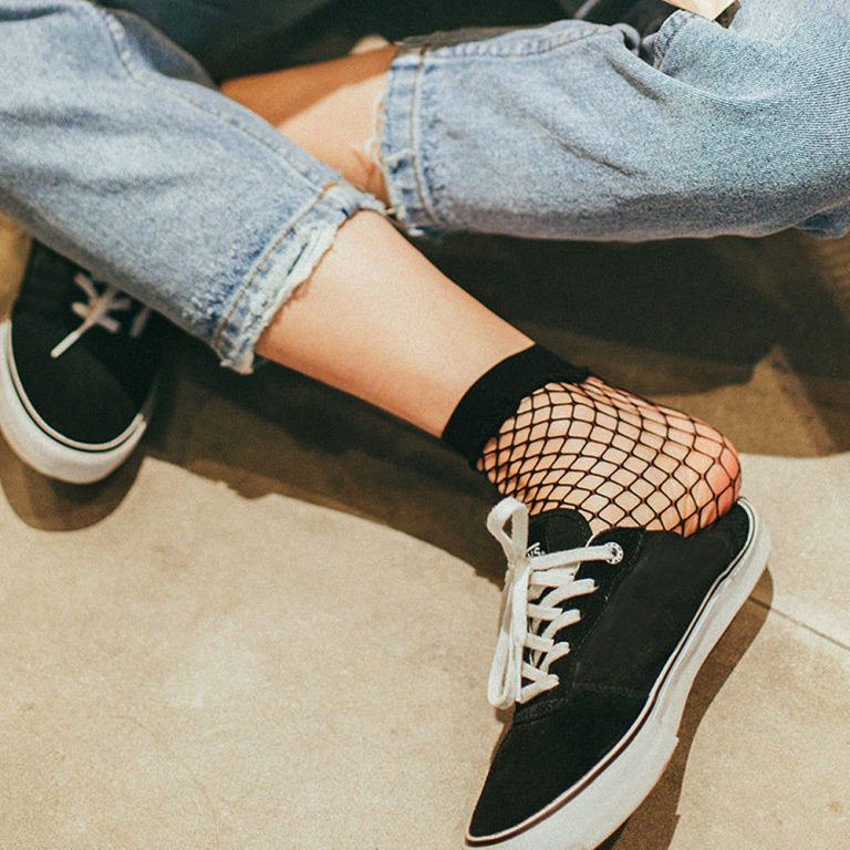 Fishnet Ankle Socks Mid Mesh - Prints Hosiery